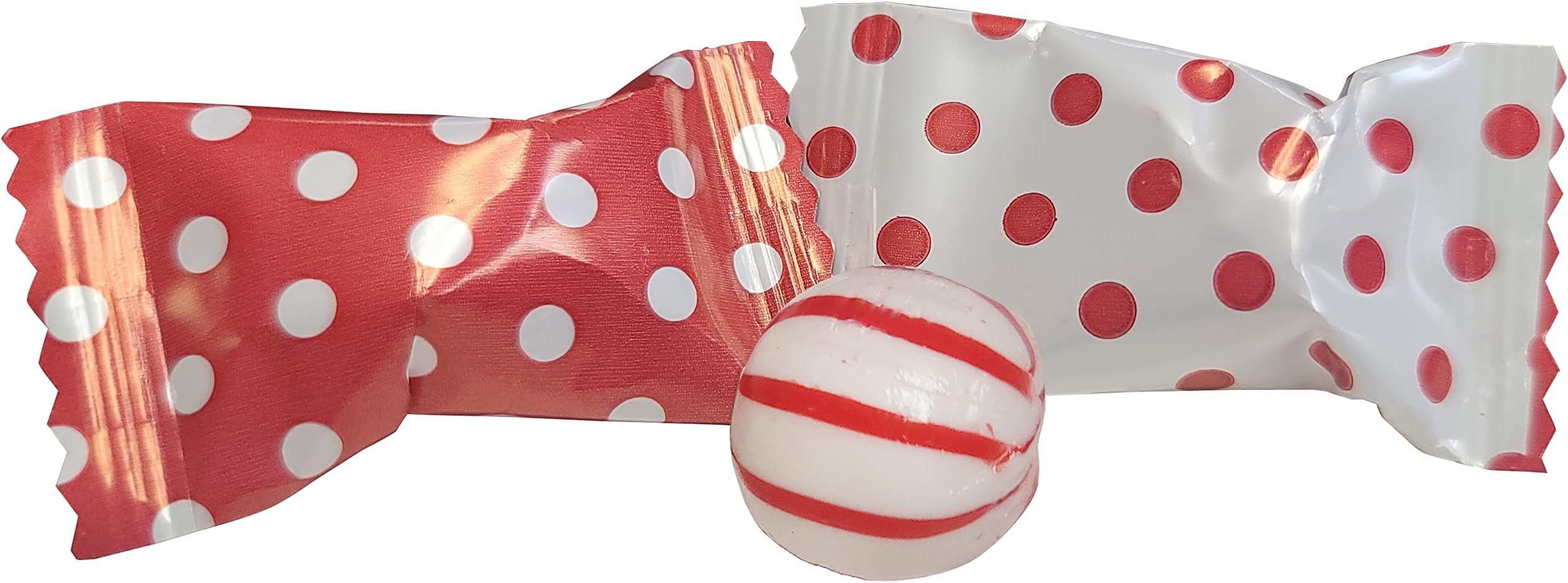 Amazon.com : PEPPERMINT 100 Count Wrapped in Orange Polka Dot Candy ...