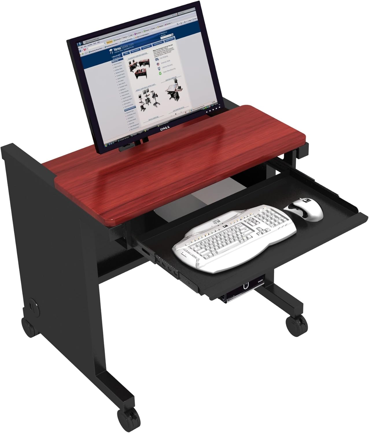 Amazon.com: Split Level Desk 30"x26" - Black Frame, Cherry Surface ...