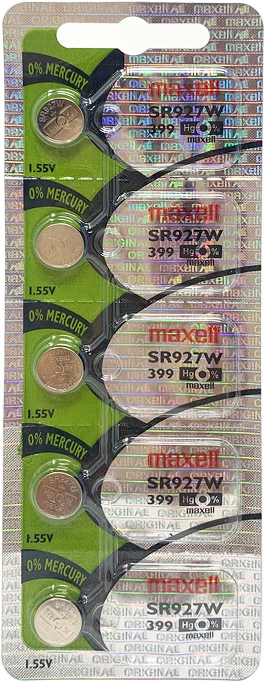 Amazon.com: Maxell SR927W 1.55v 399 Watch Battery (5 Batteries ...