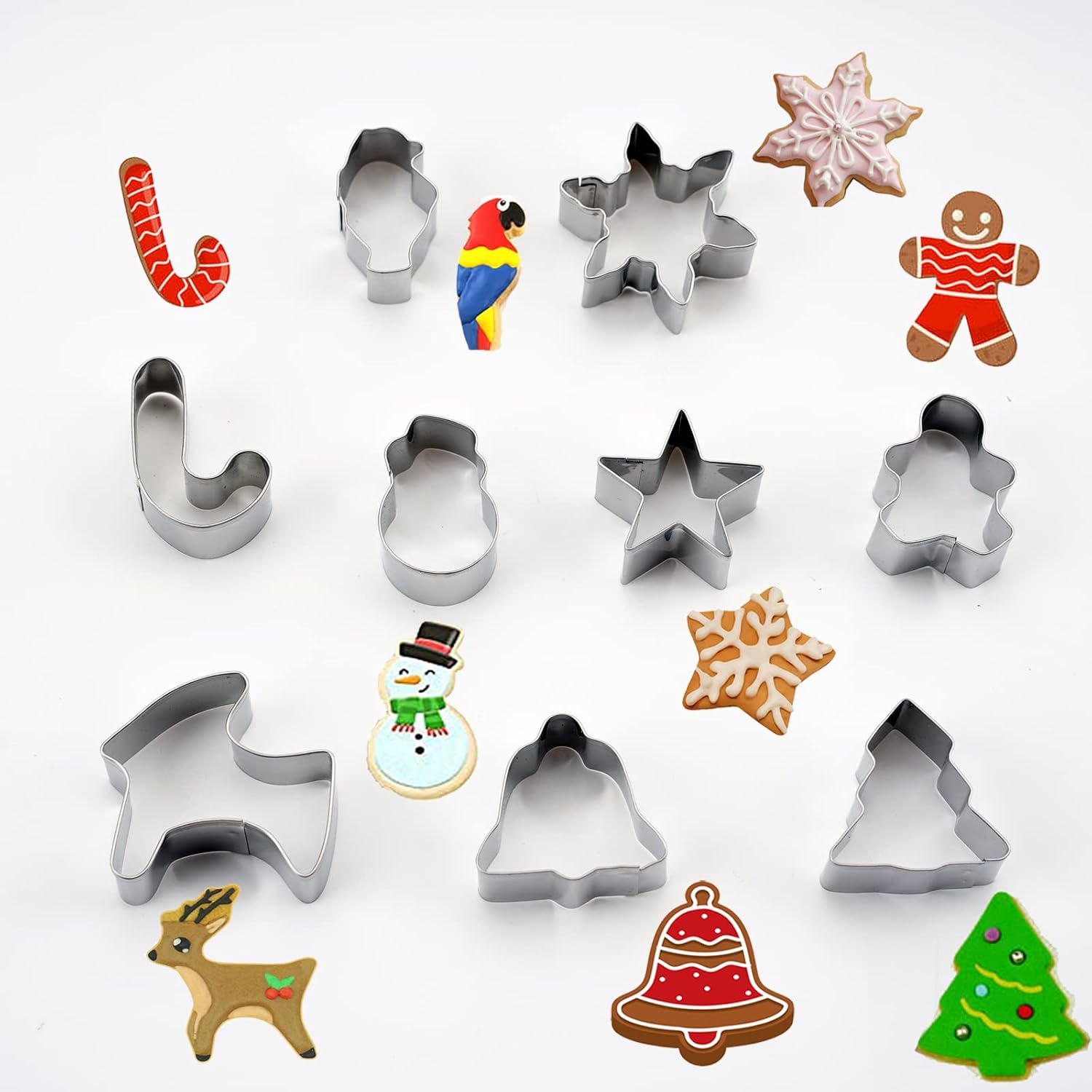 Amazon.com: 9 Pcs Mini Christmas Cookie Cutters Set, 1-2" Sturdy ...