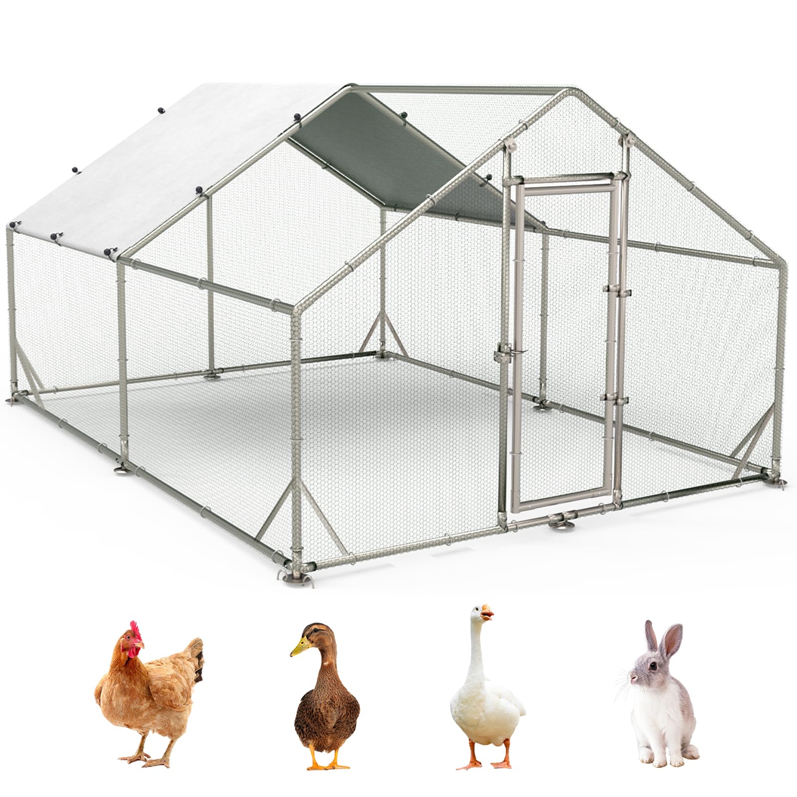 Snapklik.com : WAYTRIM Large Chicken Coop, Metal Chicken Run For 10-20 ...