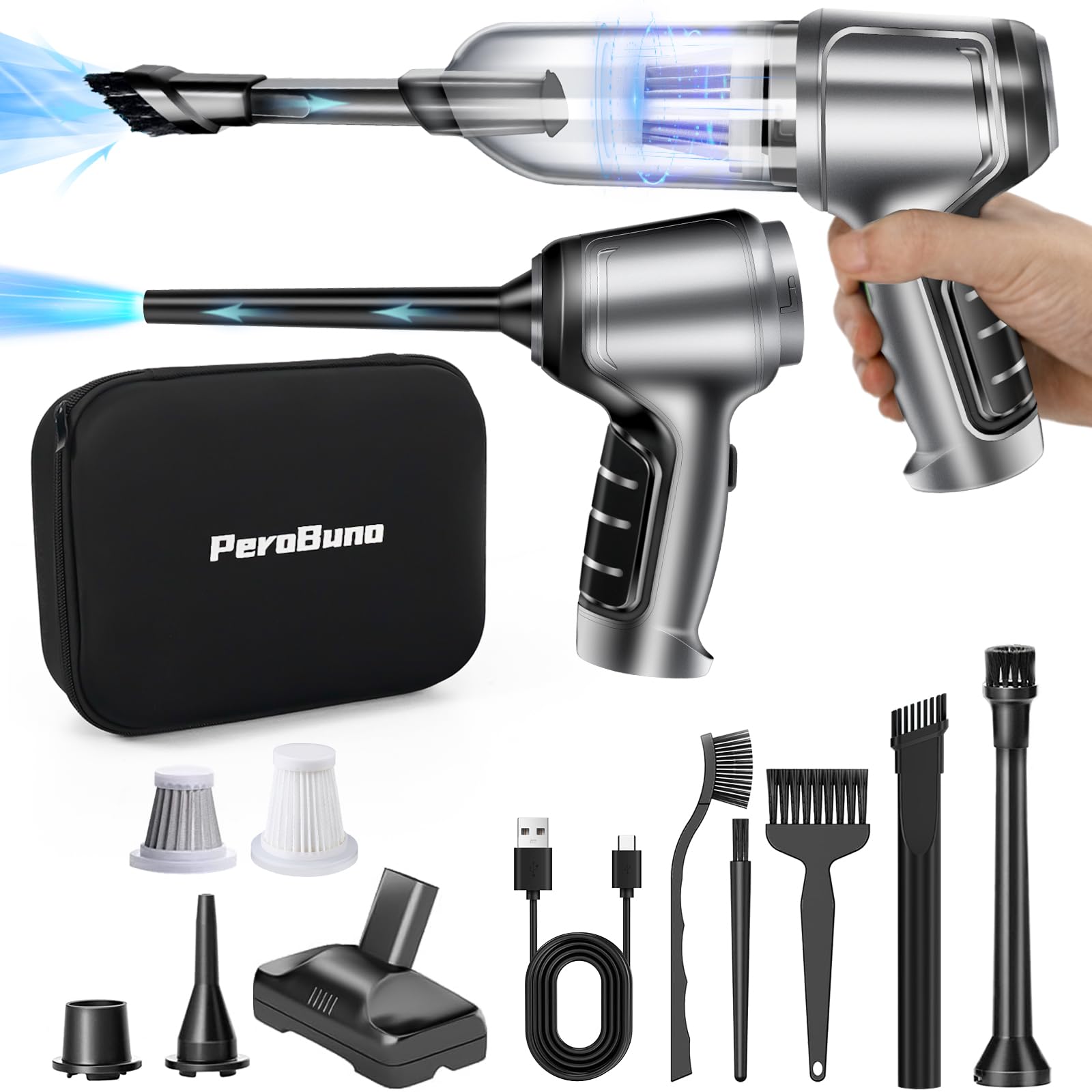 Buy Electric Compressed Air Duster and Vacuum, 3 in 1 Keyboard Cleaner ...