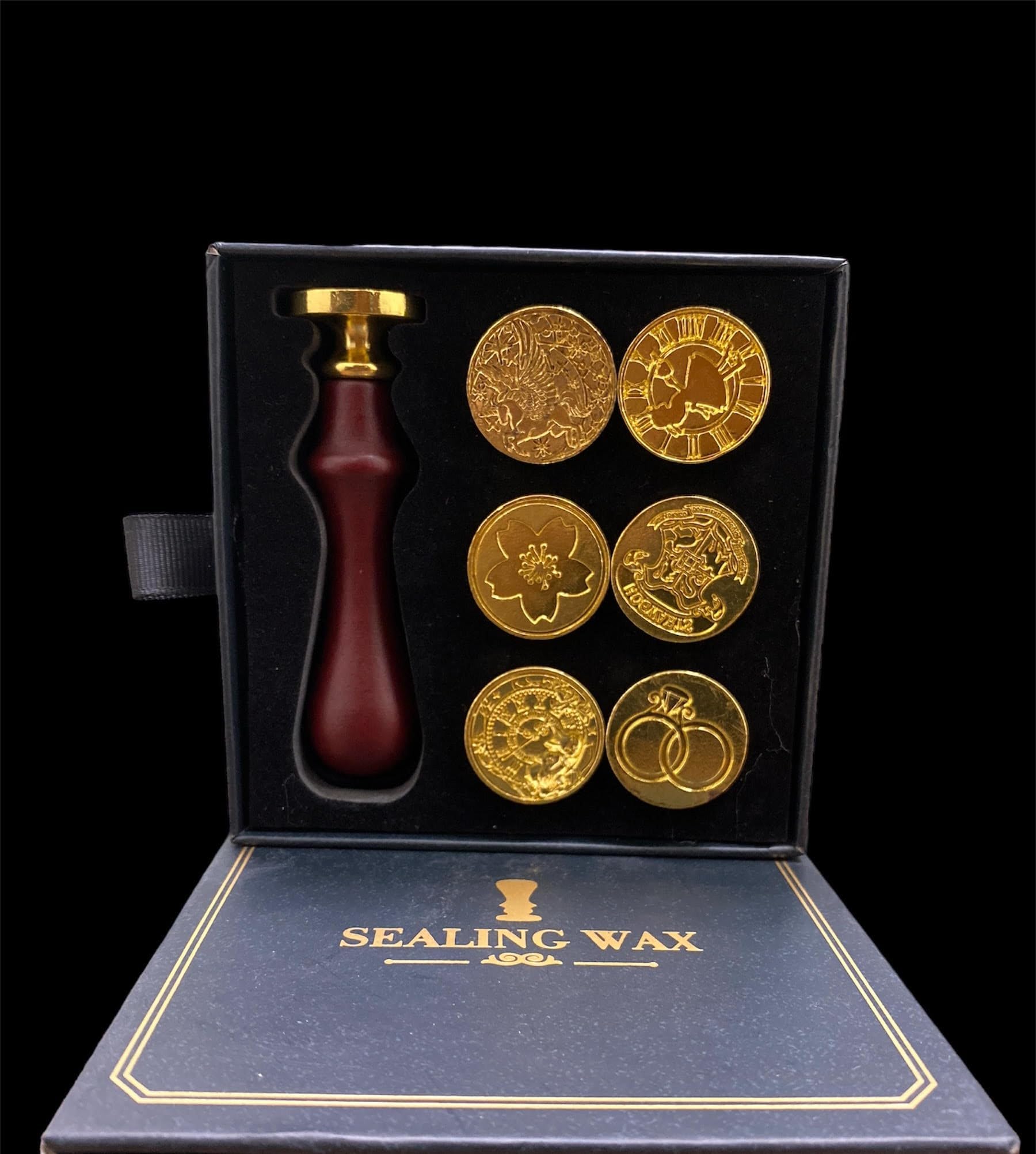 GOODIEBOX Wax Seal Stamp Copper Kit Retro Style 1 Wooden Handle ...
