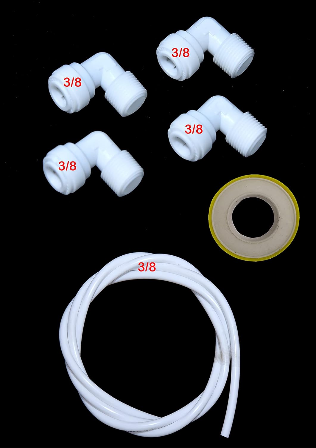 BIOWAY RO Booster Pump Elbow Connection 3/8 Size 4pcs + Taflon tap ...