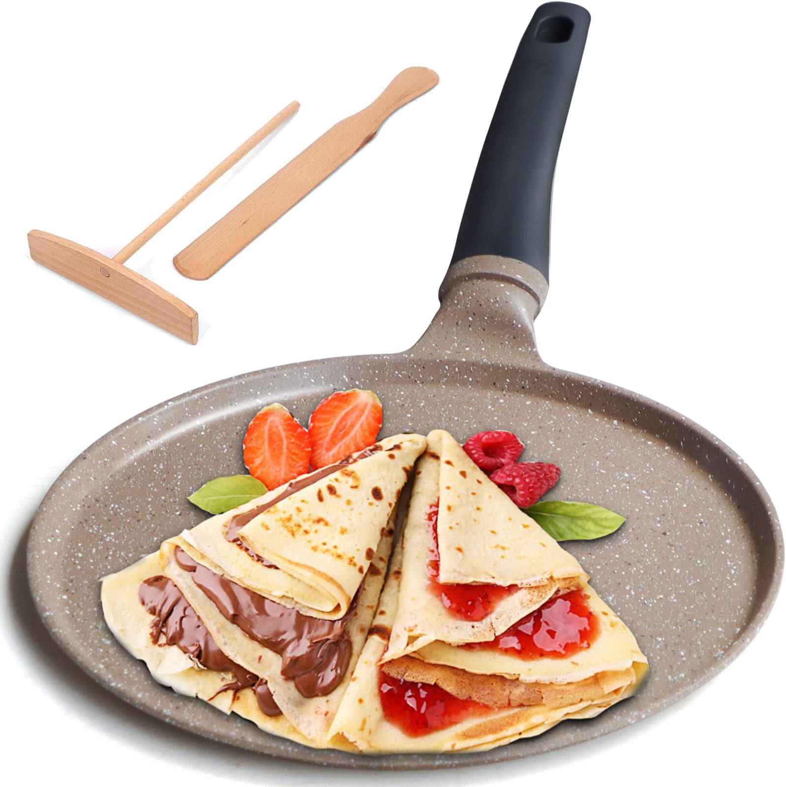 Amazon.com: Staub Cast Iron 11-inch Crepe Pan with Spreader & Spatula ...
