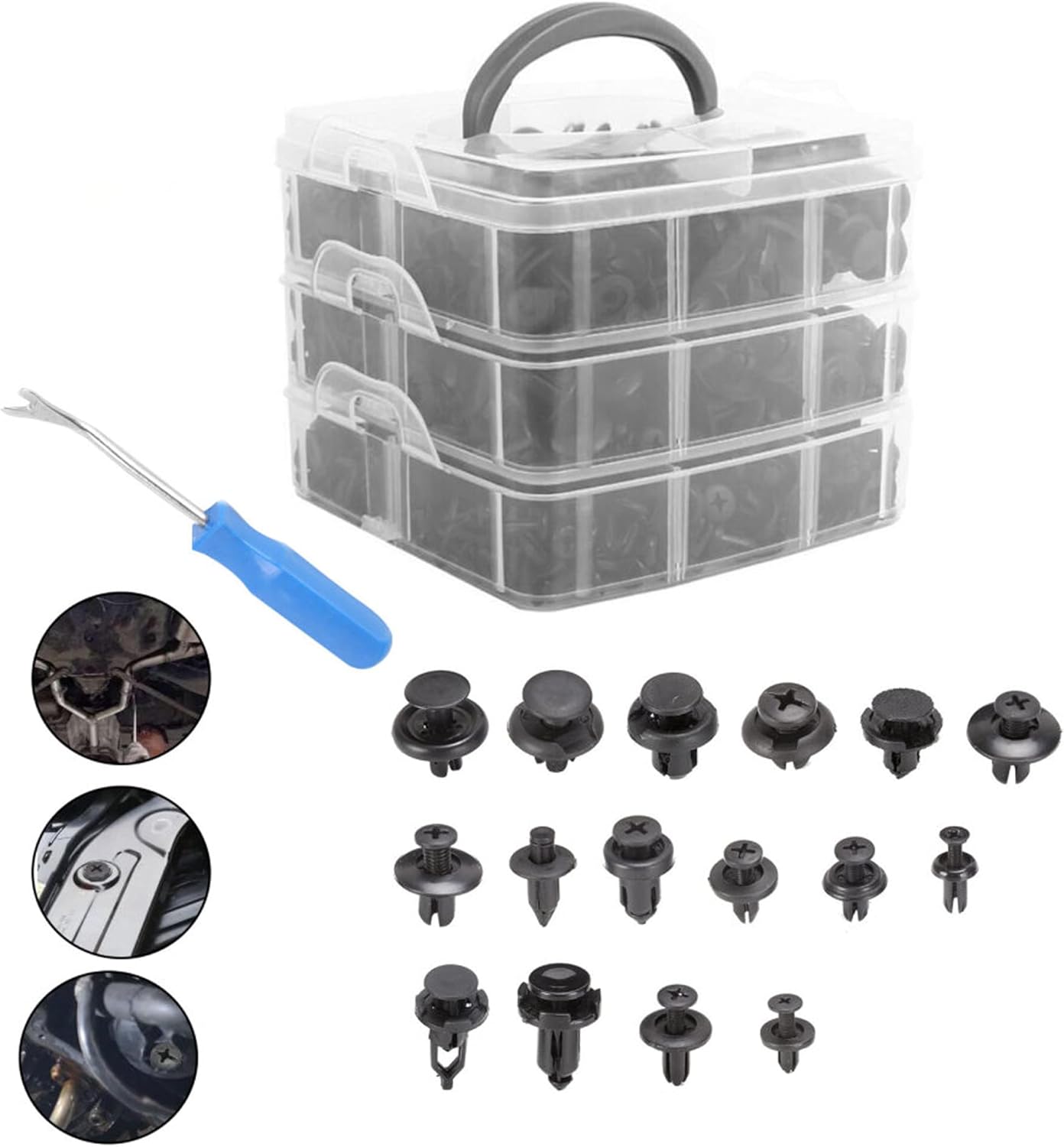 IMBTECH 651x Car Plastic Push Pin, Rivet Trim, Clips Panel Fasteners ...