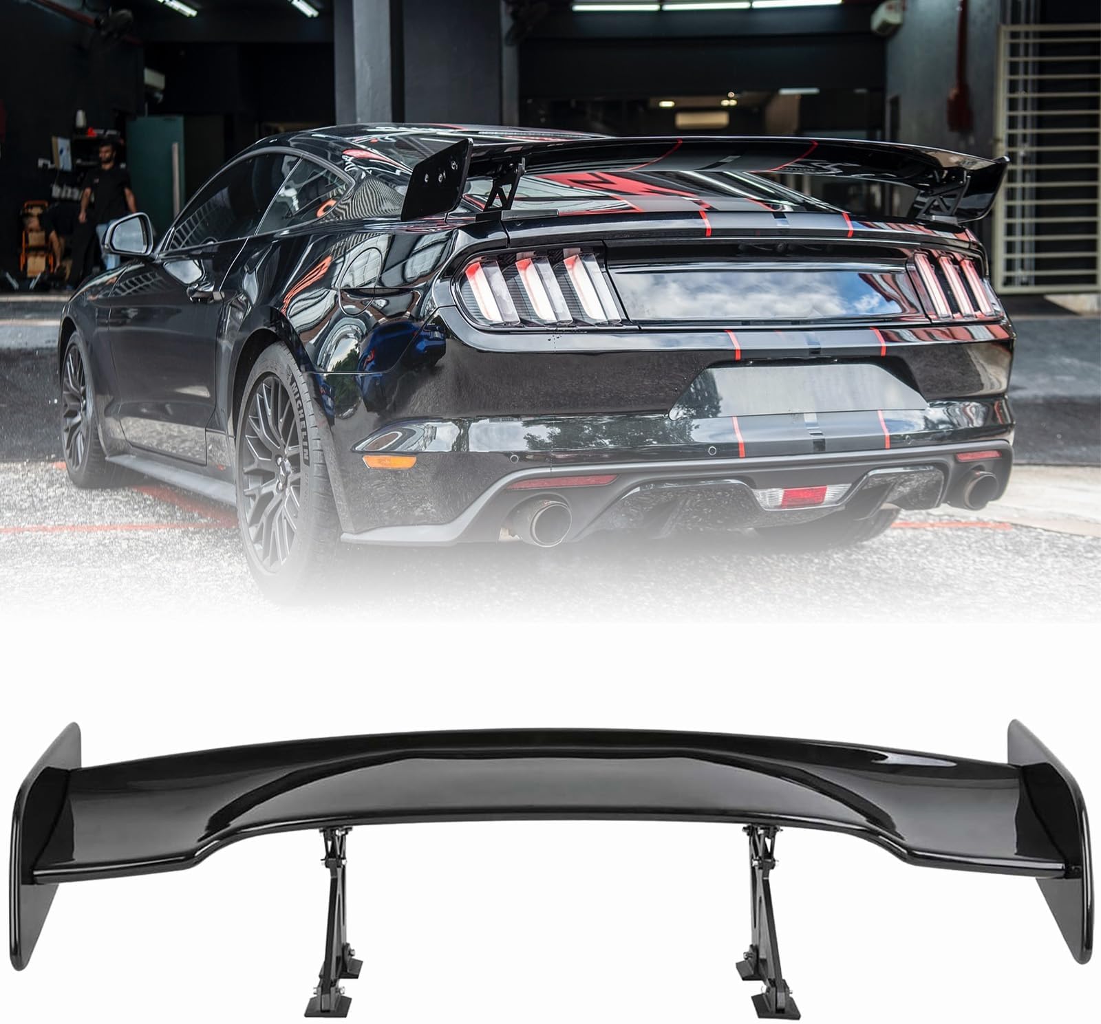 Amazon.com: Universal GT Rear Spoiler Wing 47 Inch Rear Wing Compatible ...