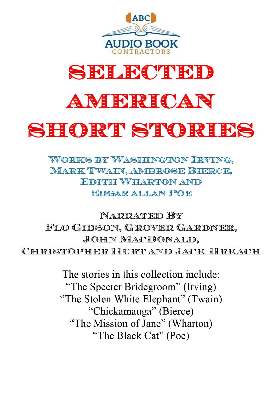 Selected American Short Stories (Classic Books on Cassettes Collection ...