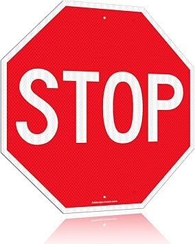 Amazon.com : Faittoo Stop Sign, 30 x 30 Inches Octagon Engineer Grade ...