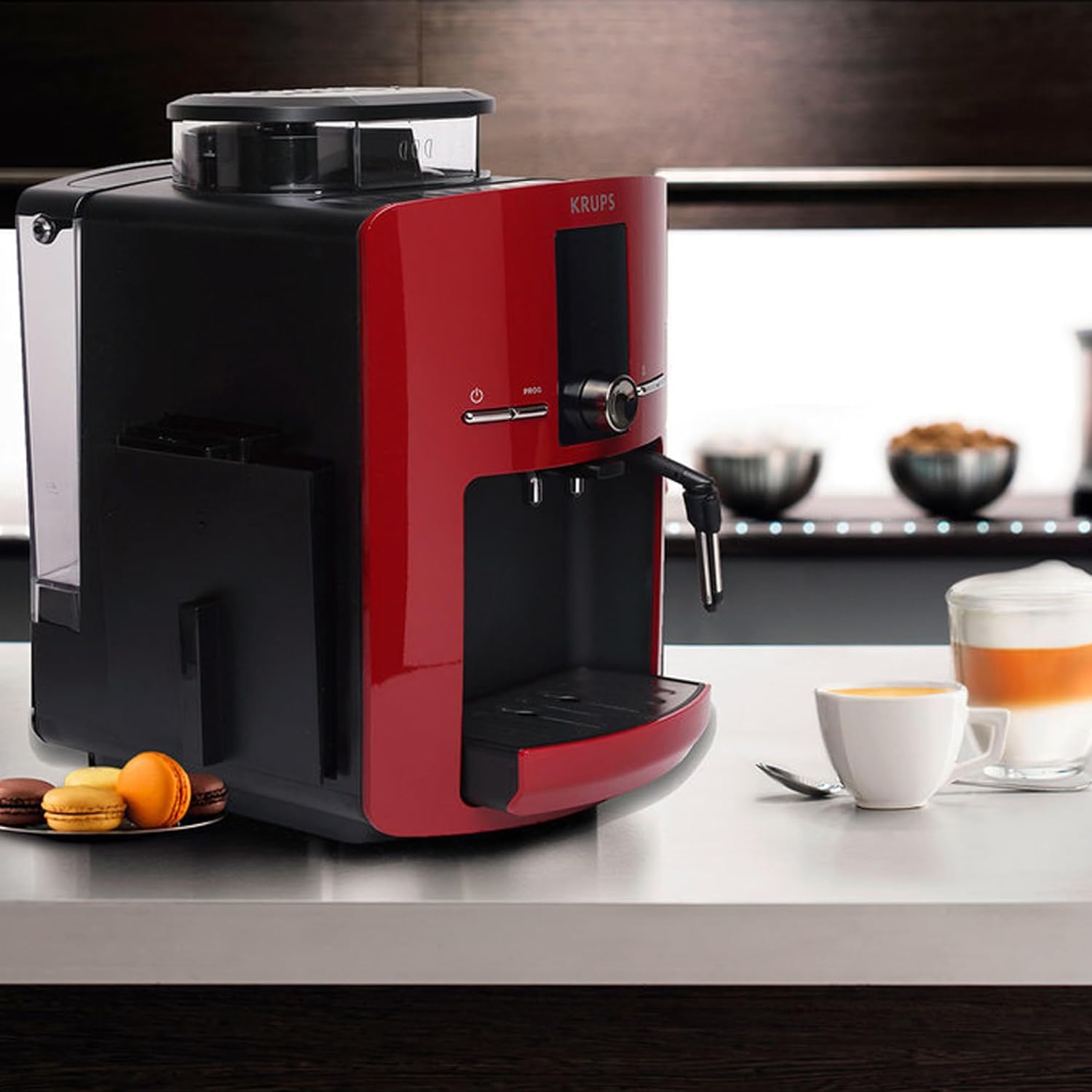 KRUPS Quattro Force Automatic Espresso Maker 1450 W Red EA825511 with ...