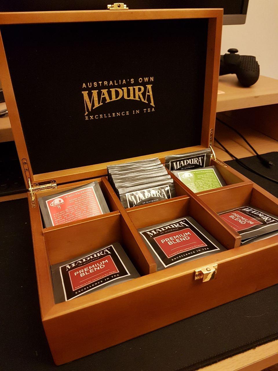 Madura Wooden Tea Box with 72 Enveloped Tea Bag Assortment, 1 x 72 ...