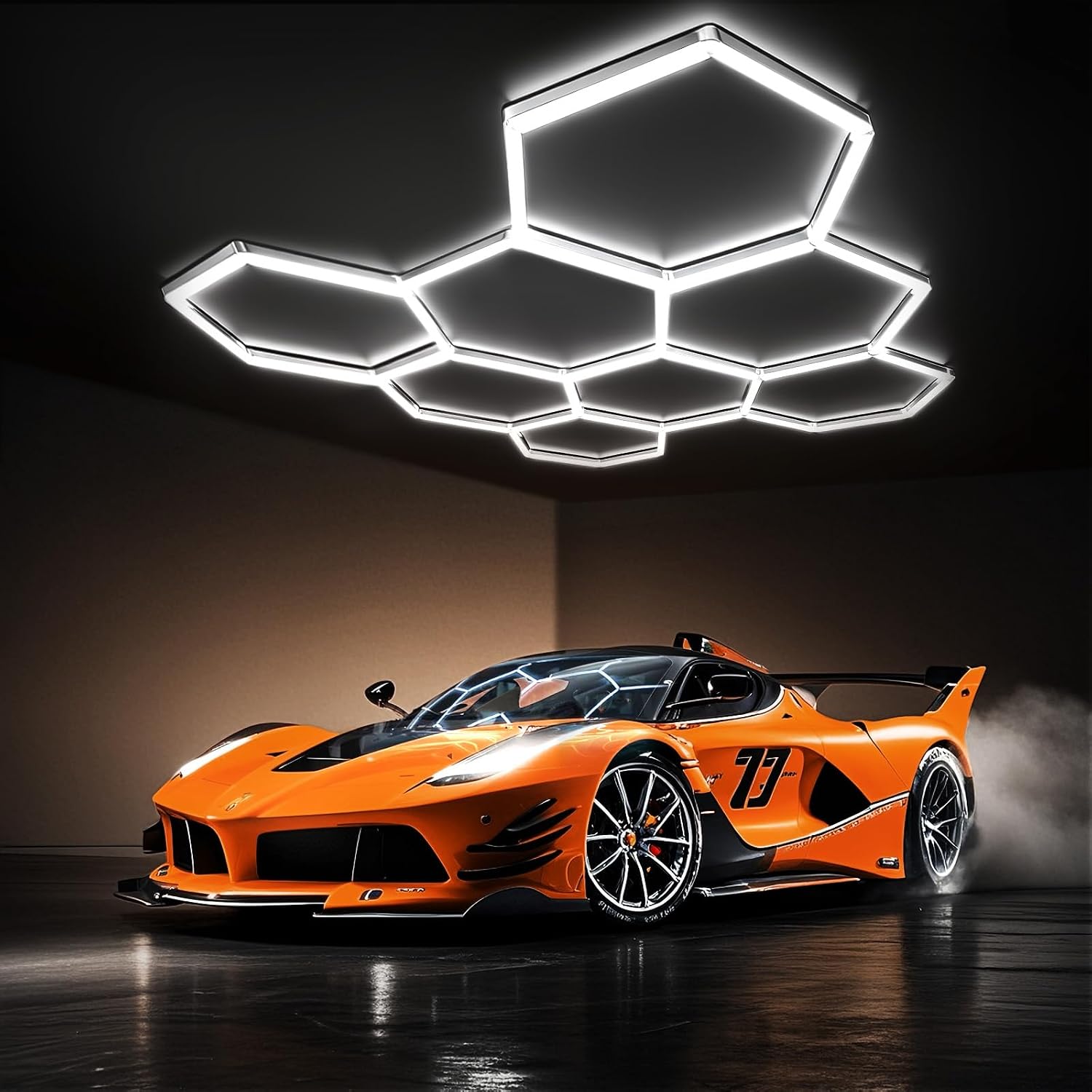 8 Hex Plafoniera LED esagonale per garage-35pcs luci tubolari, super ...