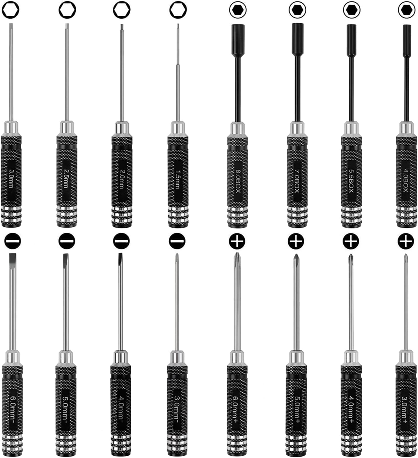 Amazon.com: Hex Screwdriver [4-Pack] Set of 1.5mm 2.0mm 2.5mm 3.0mm for ...