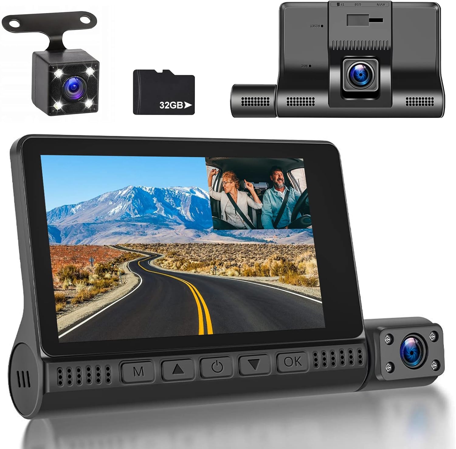 Amazon.com: Hikity Mirror Dash Cam Backup Camera, 4" Touch Screen 1080P ...
