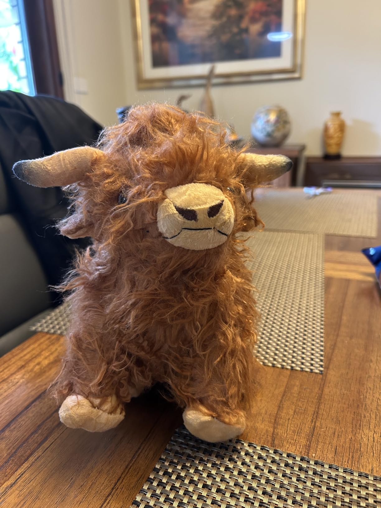 Abawaka 9.8inch Highland Cow Stuffed Animal Realistic Cow Plush Toy ...