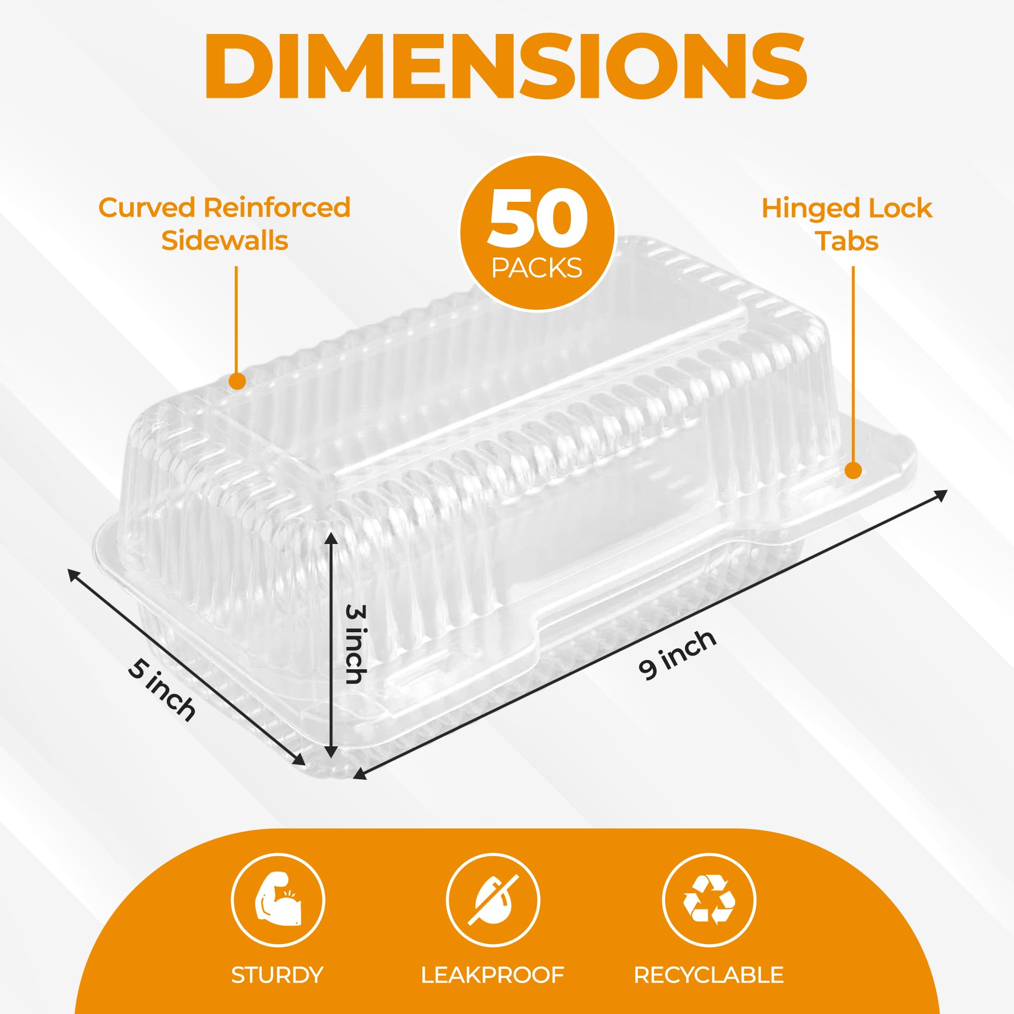 Snapklik.com : 50 Plastic Takeout Clamshell Food Containers 9" X 5" X 3 ...