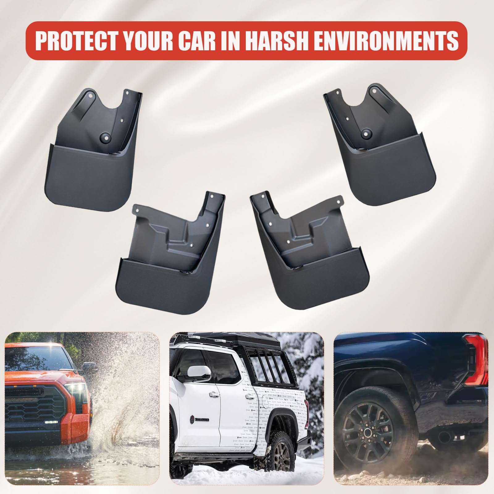 Snapklik.com : Mud Flaps For 2023 2024 2025 Toyota Tundra - All Weather ...