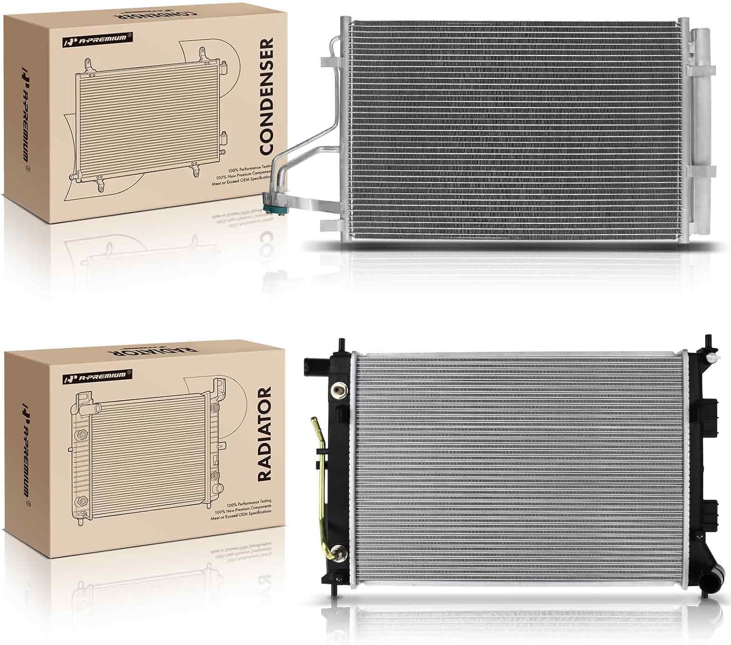 Amazon.com: A-Premium Coolant Radiator & A/C Condenser Cooling Kit ...