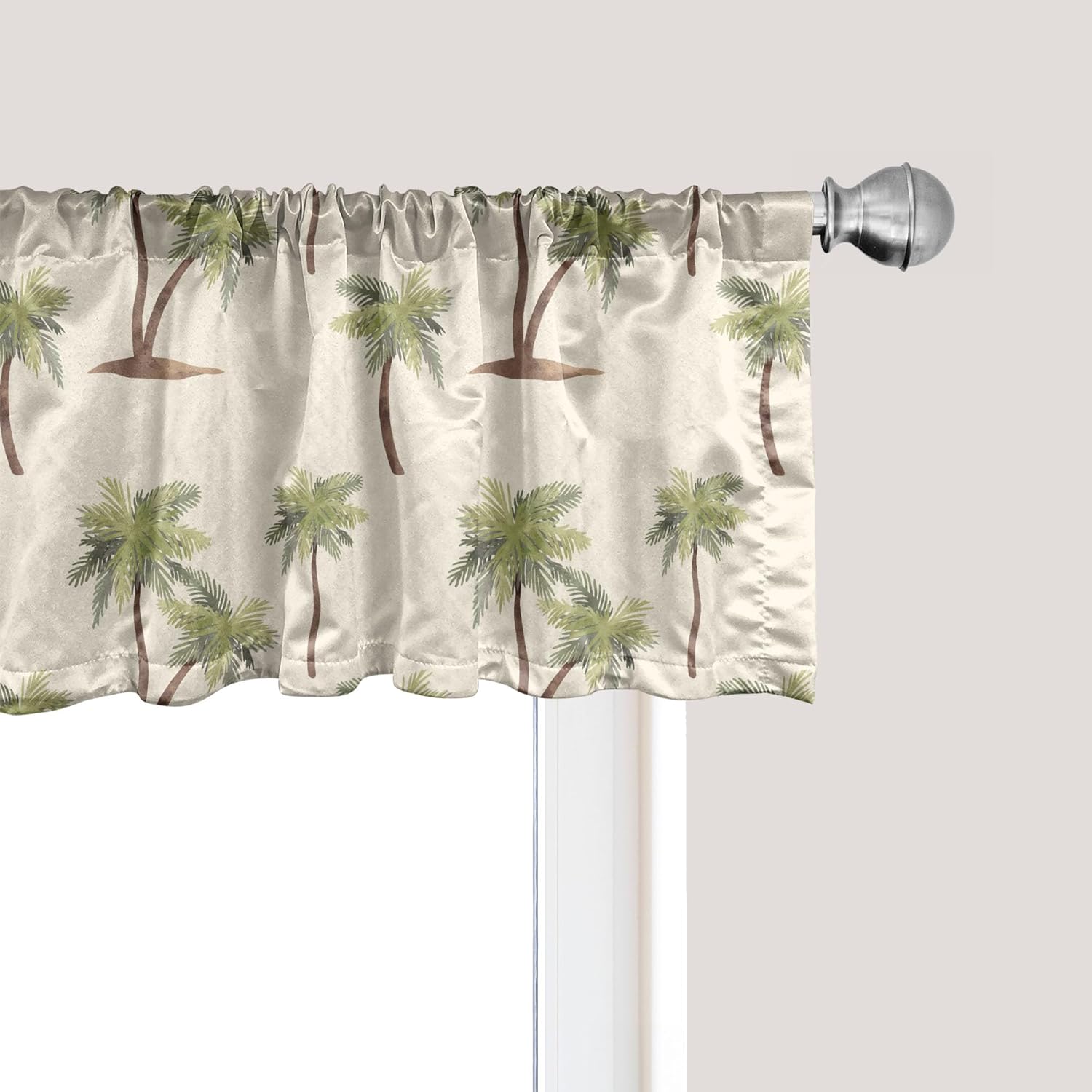 Amazon.com: Ambesonne Hawaii Window Valance, Repetitive Jungle Trees ...