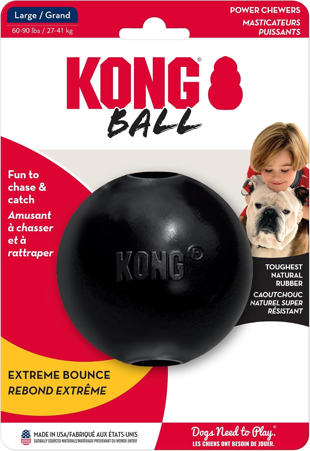 Pet Supplies : KONG Extreme Ball with Hole - Dog Fetch Toy - Durable ...