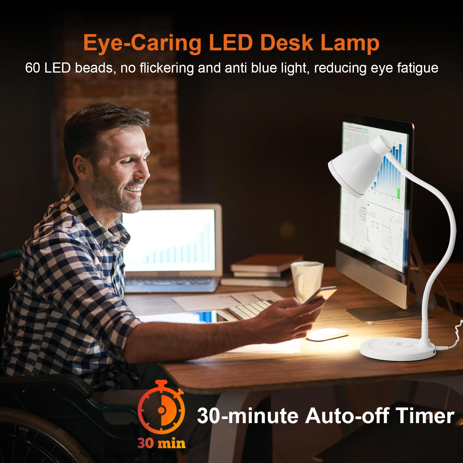 Snapklik.com : BOHON Desk Lamp For Home Office, LED Desk Light