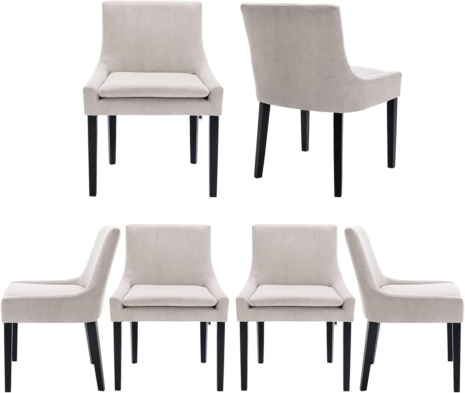Amazon.com - COLAMY Modern Dining Chairs Set of 6, Upholstered Corduroy ...