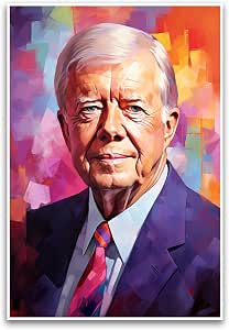 Amazon.com: Jimmy Carter Colorful Oil Paint Portrait Poster ...