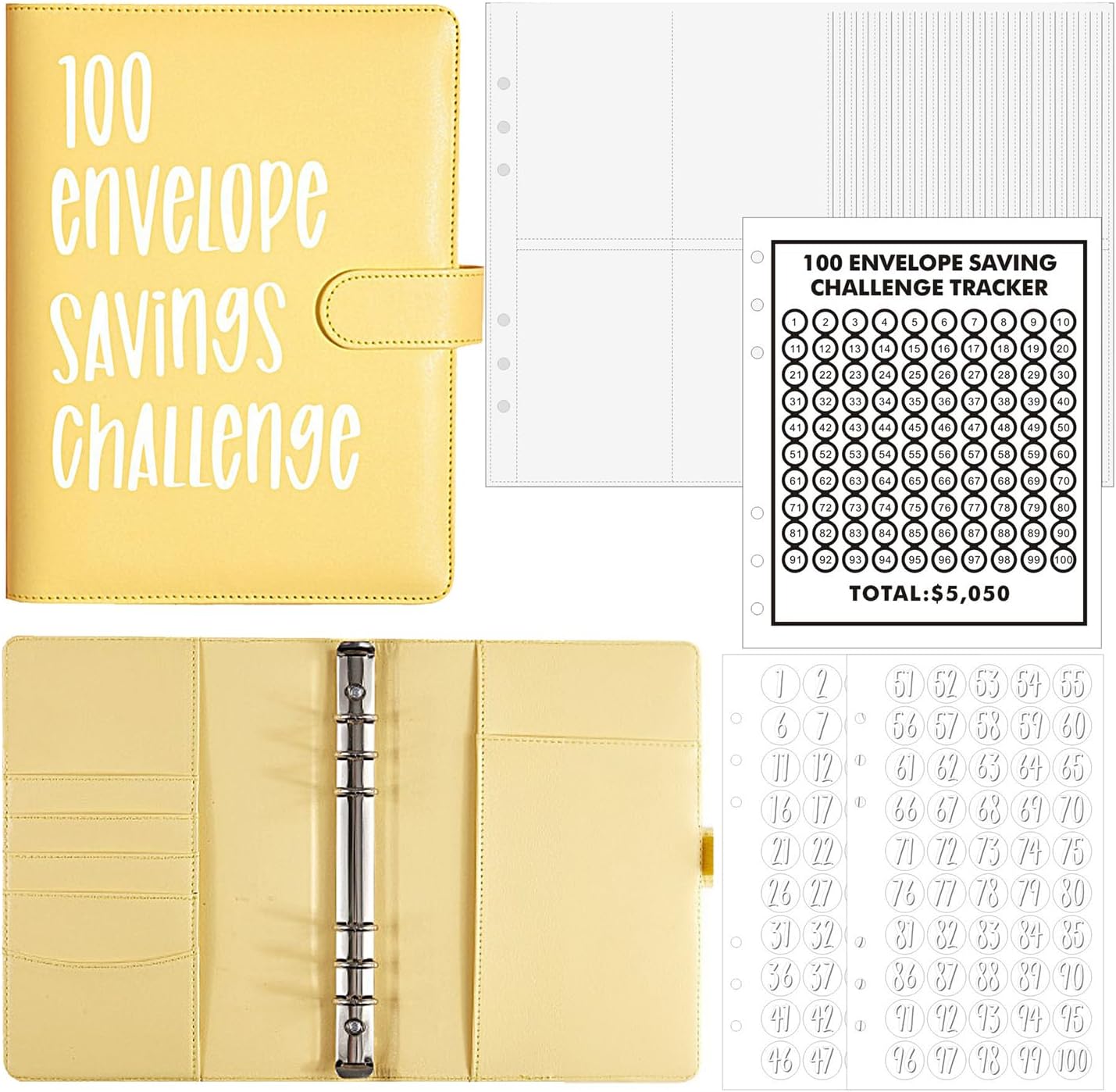 Amazon.com : 100 Envelope Challenge Binder,envelope savings challenge ...