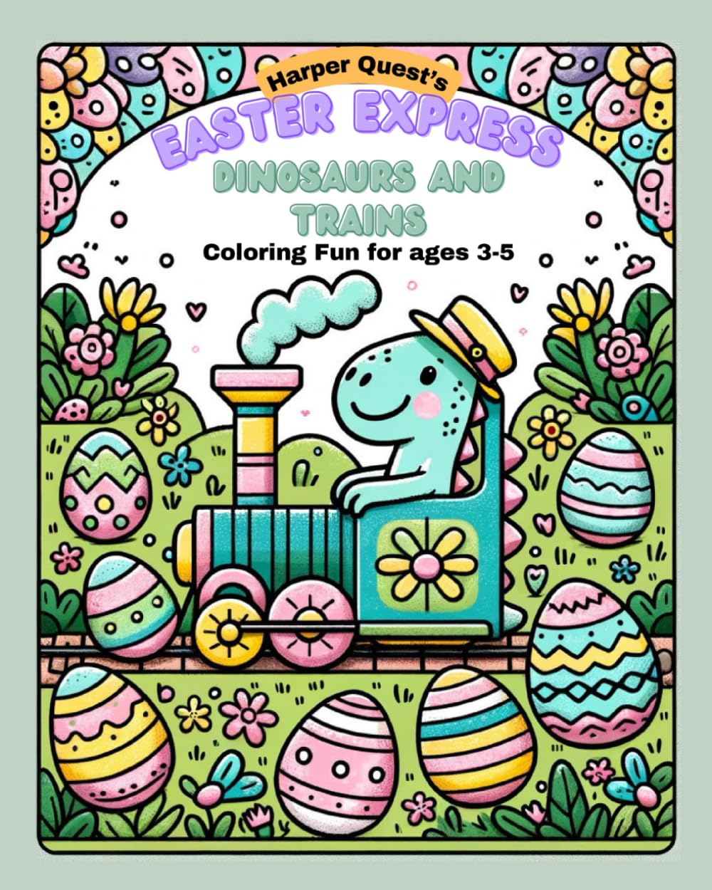 Easter Express: Dinosaur & Train Coloring Adventures for Kids: An ...