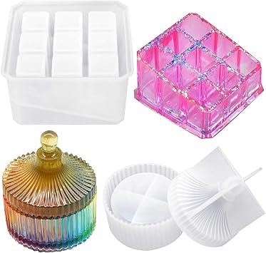 Amazon.com: Box Resin Molds, Silicone Jewelry Box Molds with 9-Slot ...