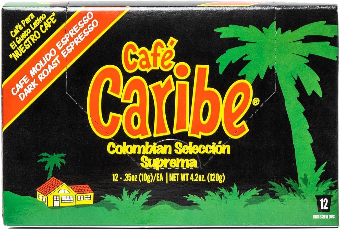 Amazon.com: Cafe Caribe 100% Colombian Coffee Pods, Dark Roast Single ...