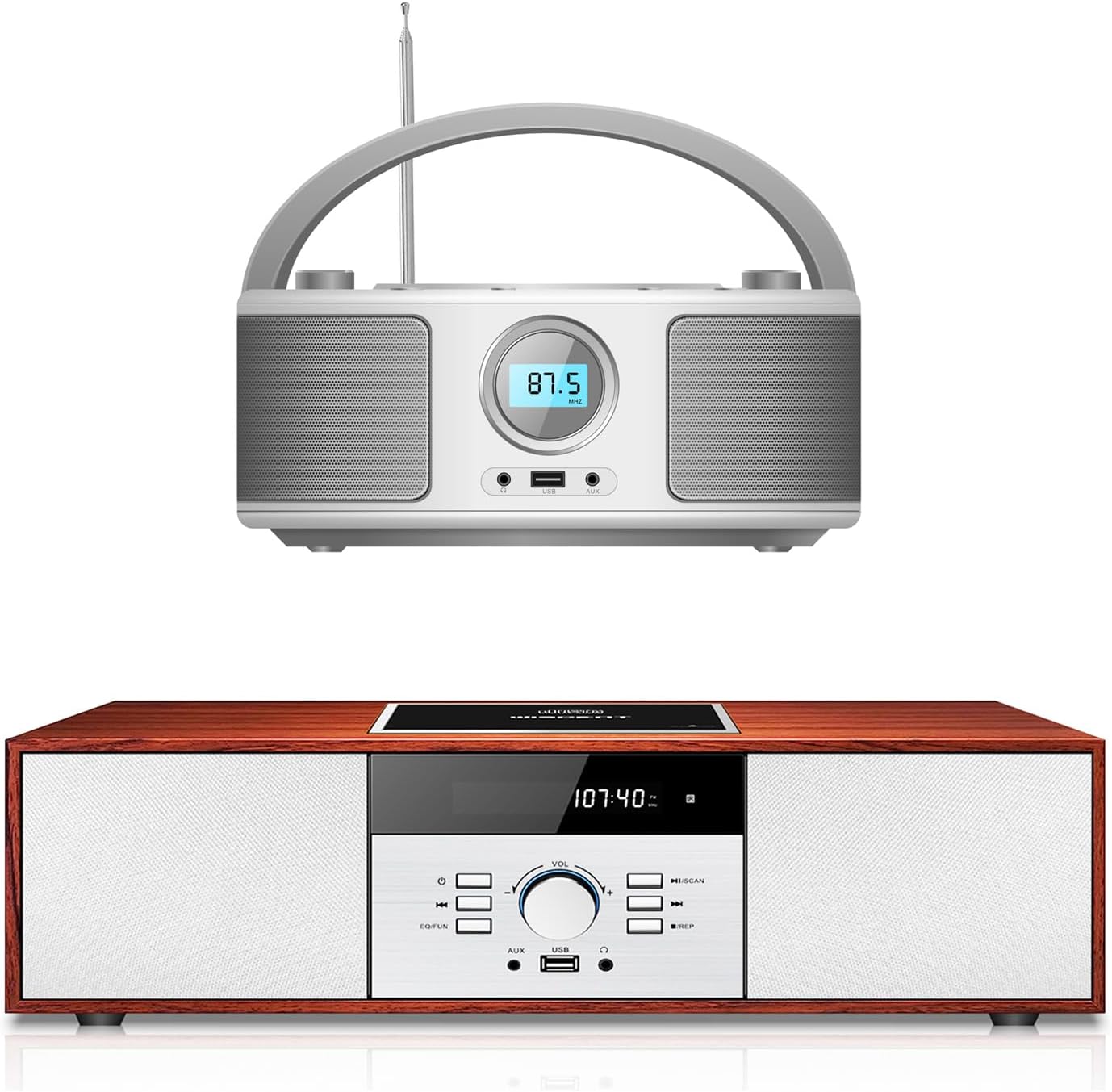 Amazon.com: WTB791 Portable CD Player+WTB797 Vintage Style Home CD ...