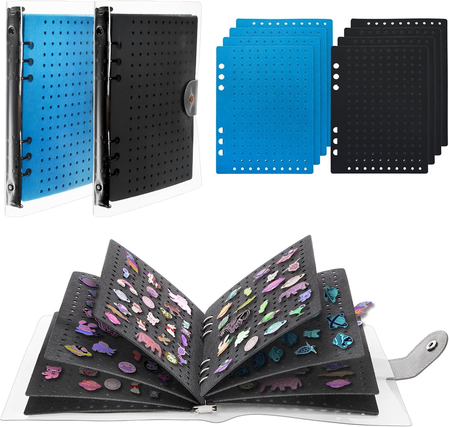 Amazon.com : Nagpew 2 Pack Pin Display Book, 16 Pages Pin Books for ...