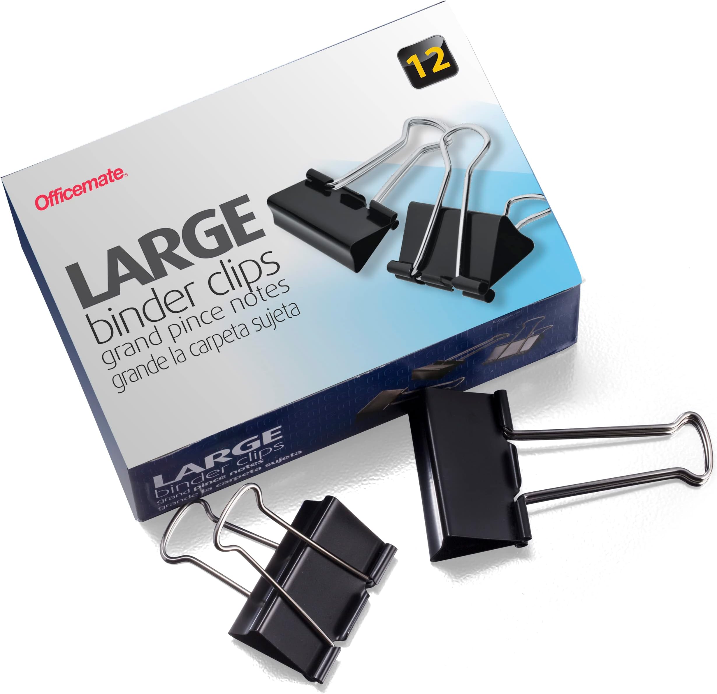 Officemate Large Binder Clips, 2-Inch Wide, 1-Inch Capacity, Box of 12 ...