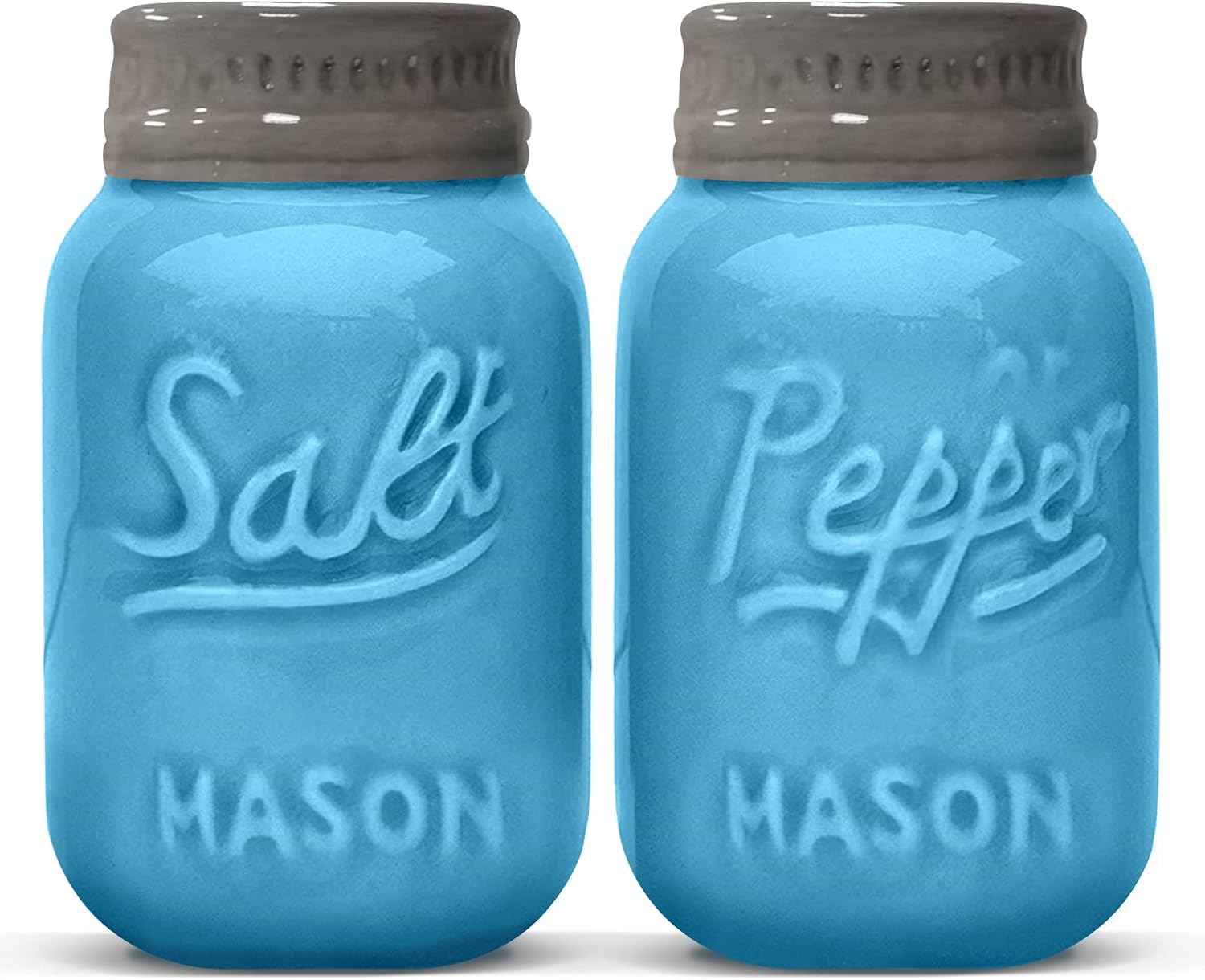 Amazon.com: Salt and Pepper Shaker Set of 2 - Vintage Blue Ceramic ...