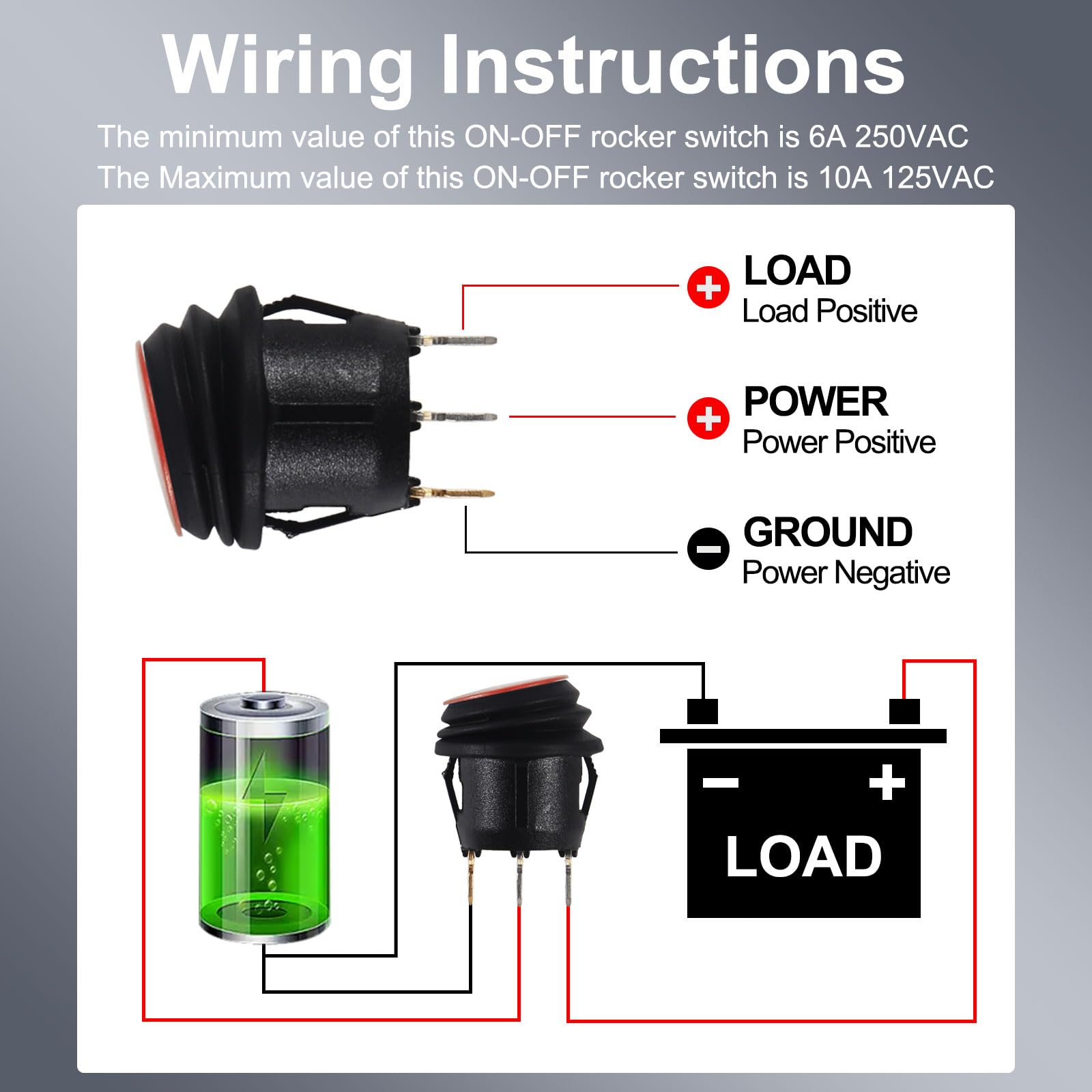 Snapklik.com : Waterproof Round Rocker Switch