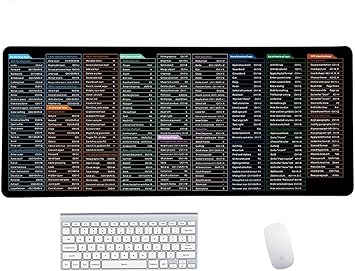 LOVEEK Keyboard Shortcuts Mouse Mat, Quick Key Super Large Pad With ...