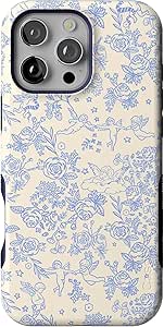 Amazon.com: Casely iPhone 16 Pro Max Case | Cupid's Canvas | Periwinkle Floral | Compatible with ...