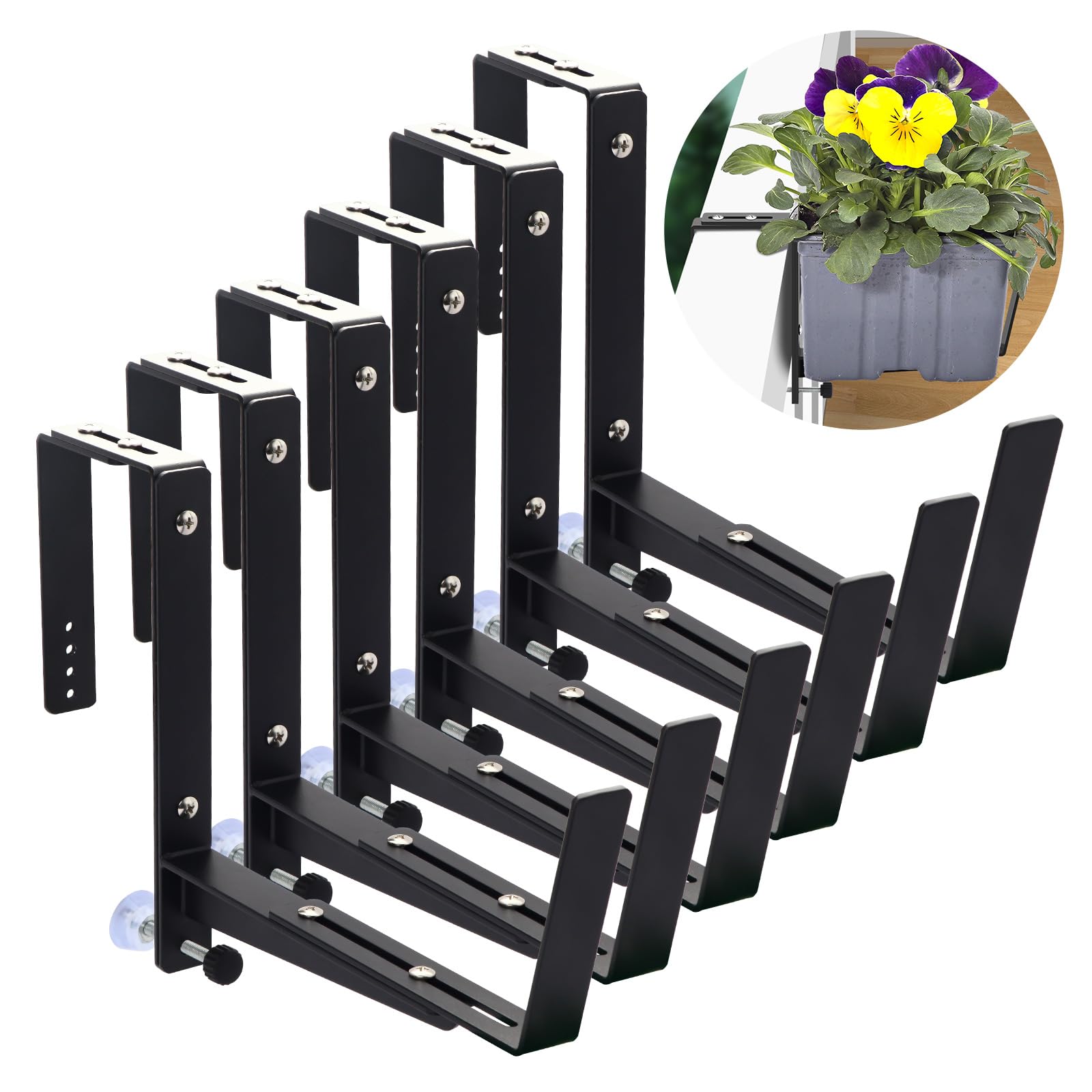 Snapklik.com : 6 Pack Window Box Brackets Flower Planter Box Brackets ...