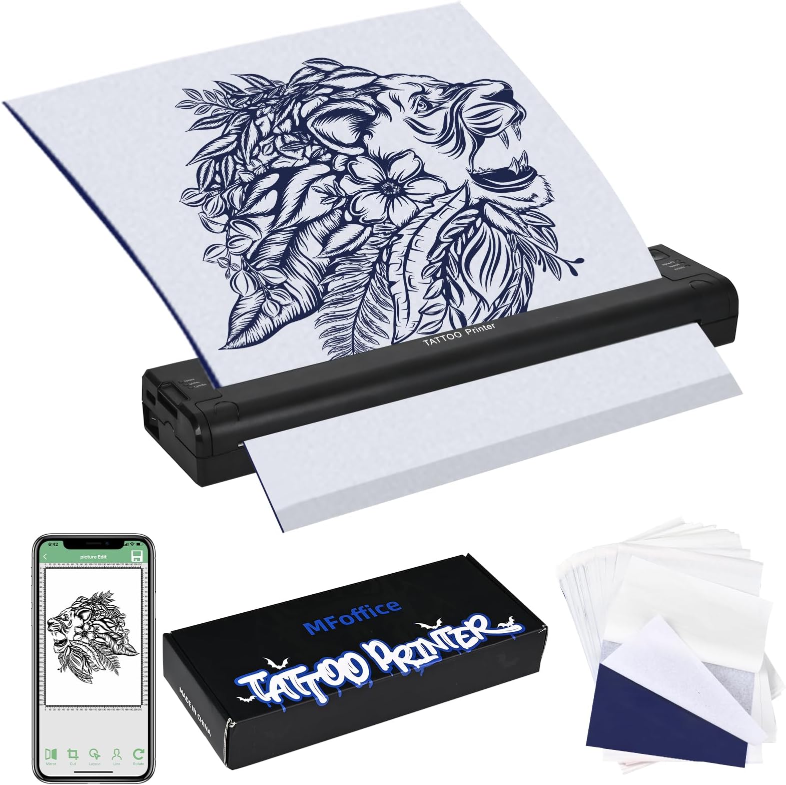 Amazon.com: MFoffice MF108 Bluetooth Tattoo Stencil Printer,Tattoo ...
