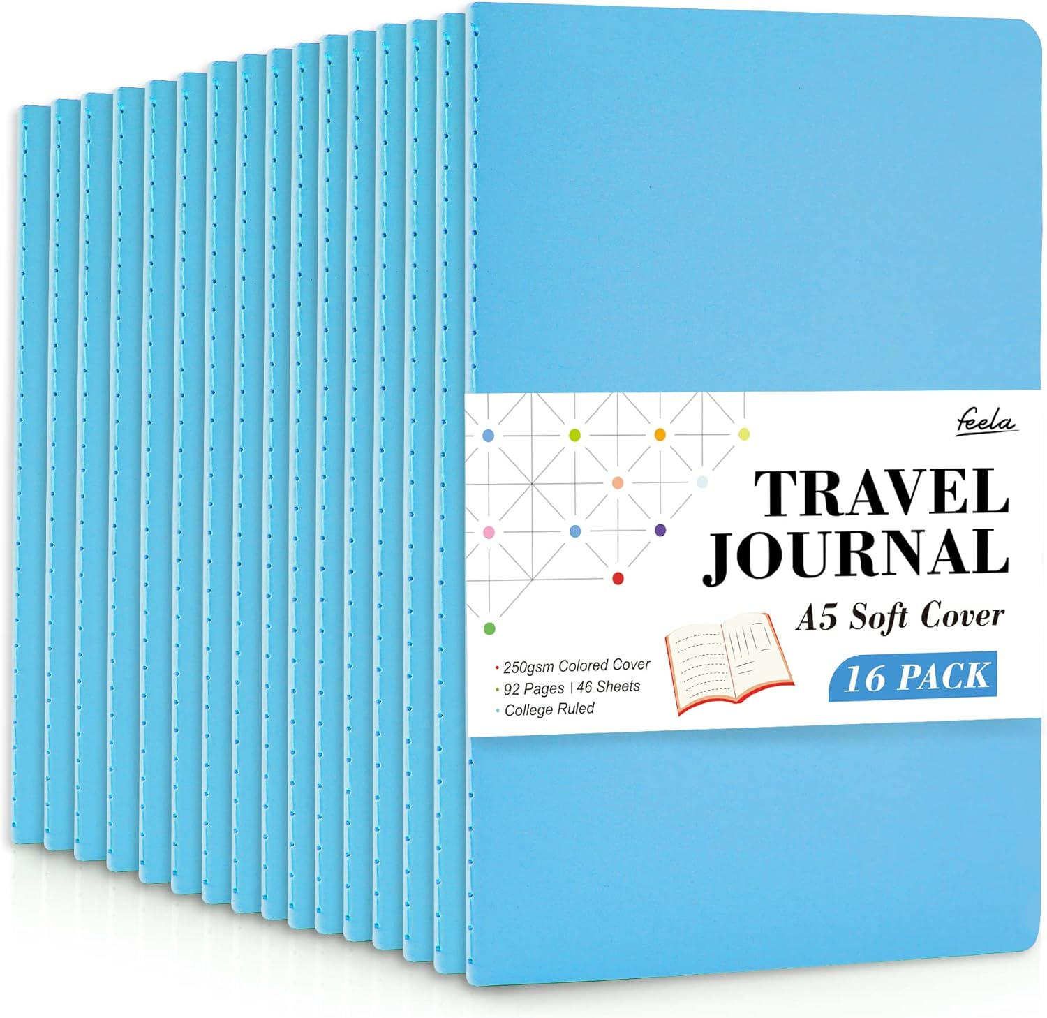 Amazon.com : feela 16 Pack Soft Cover Journal Bulk, Lined Notebooks ...