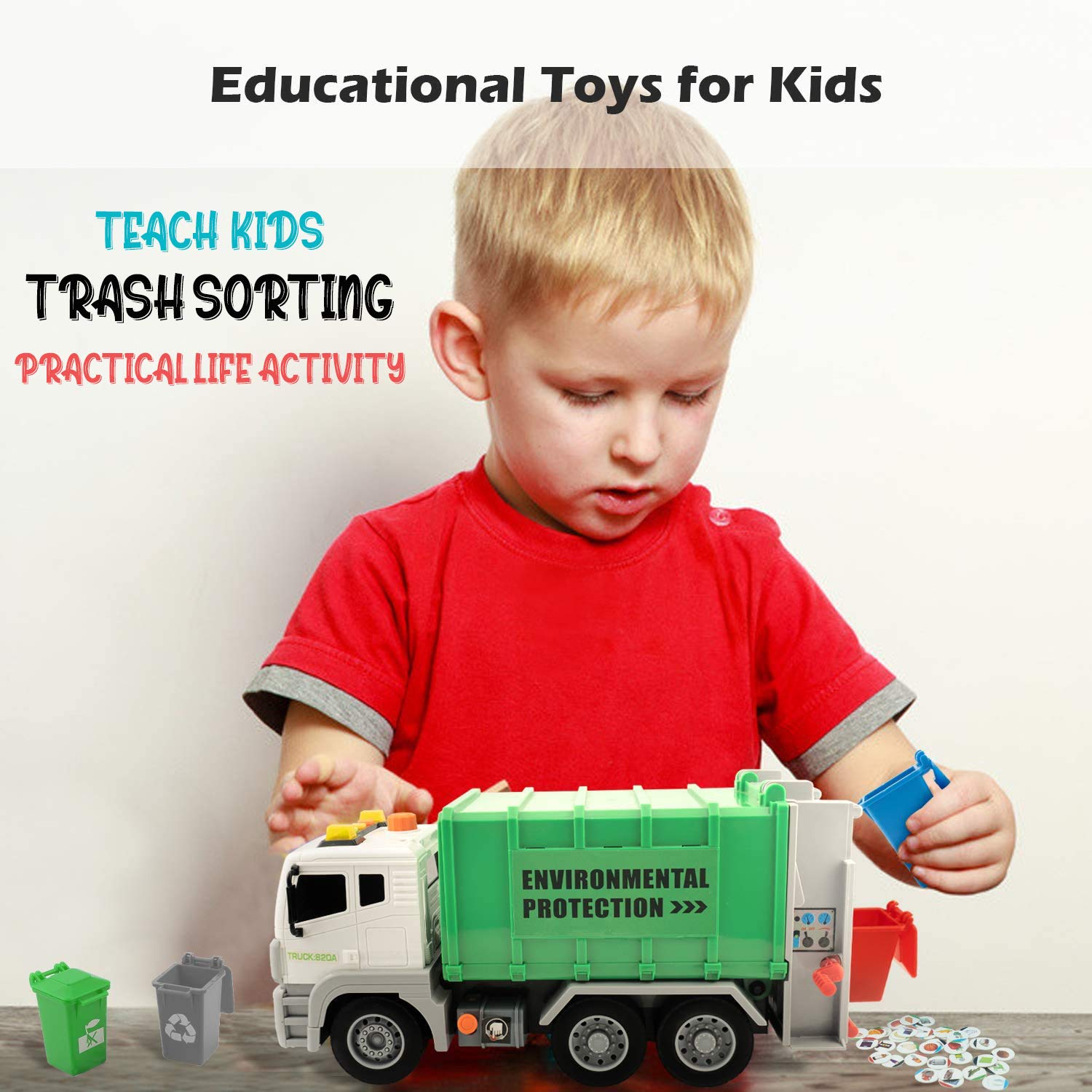 12 5 Friction Powered Garbage Truck With 4 Rear Loader Trash Sorting 12-5-friction-powered-garbage-truck-with-4-rear-loader-trash-sorting