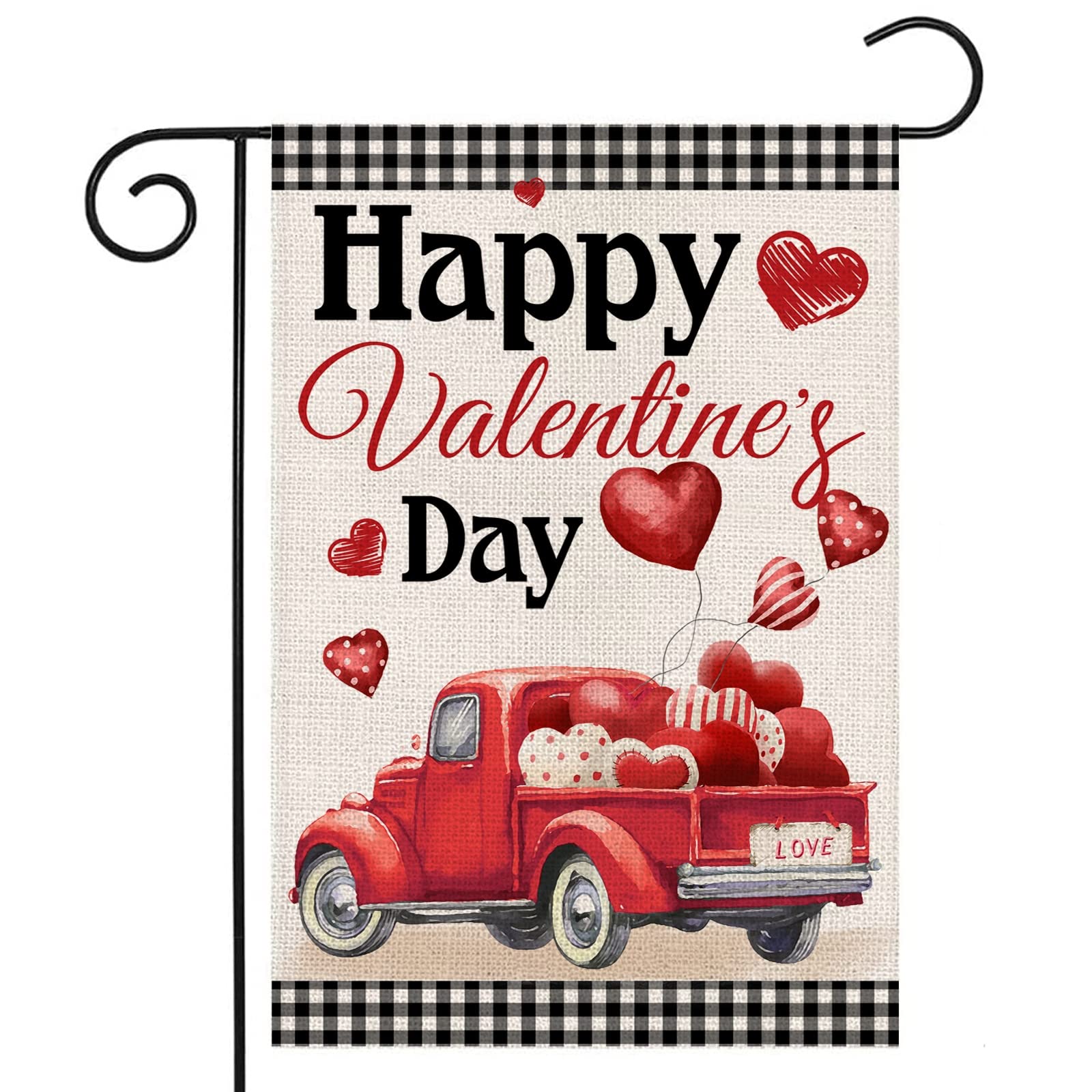 Amazon.com : EKOREST Happy Valentines Day Garden Flag 12x18 Double ...