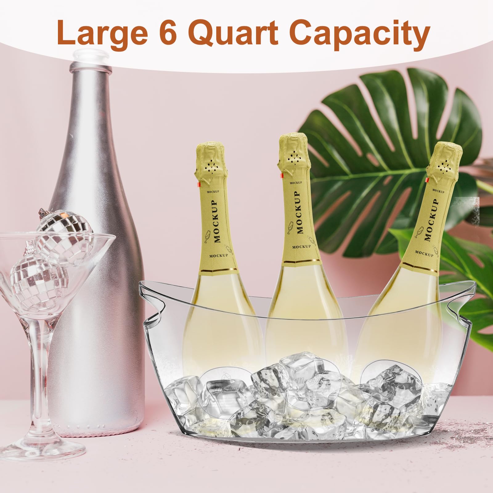 Snapklik.com : Drink Ice Buckets For Parties, 2 Pcs Clear Drink ...