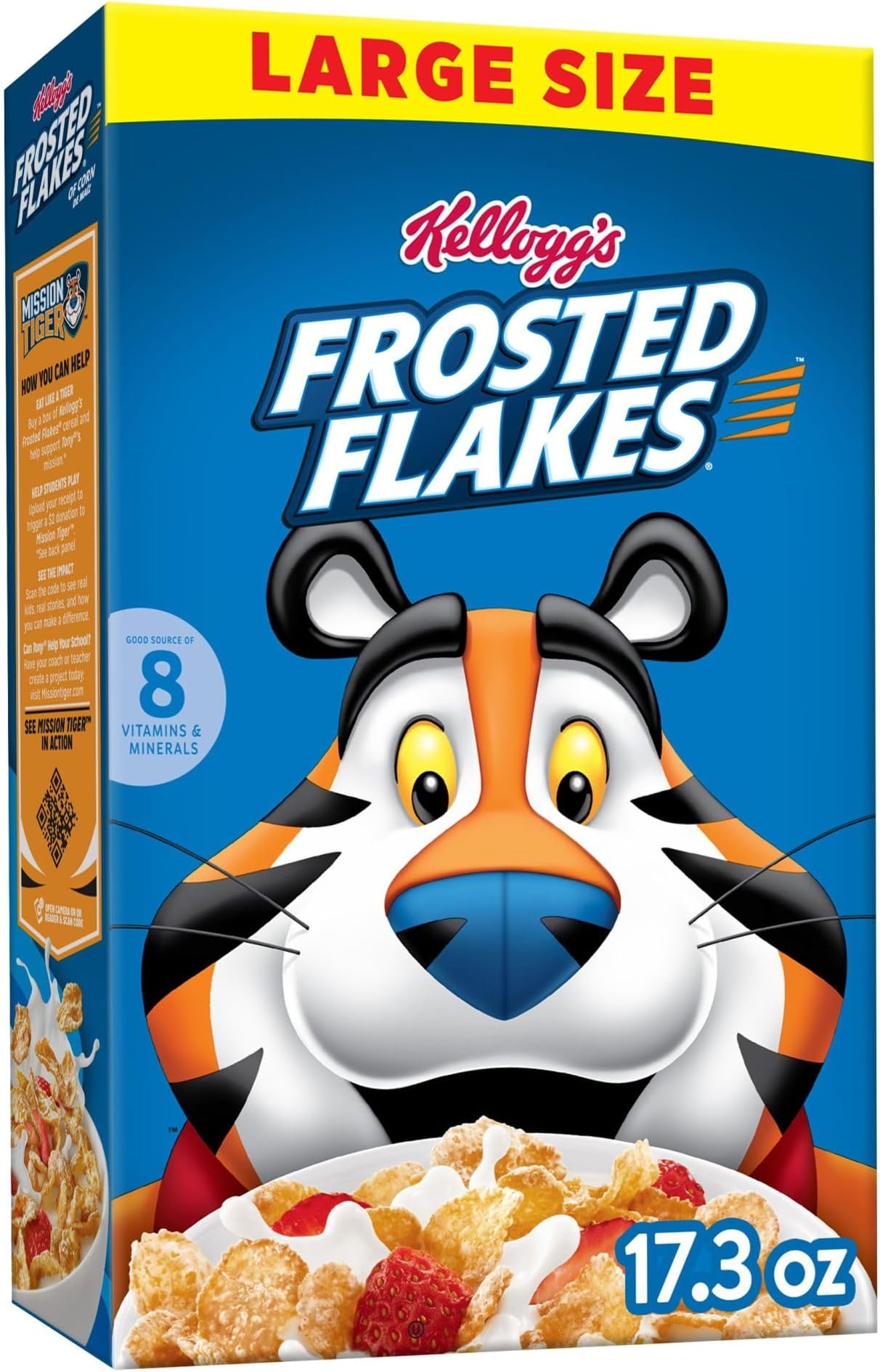 Amazon.com: Frosted Flakes Breakfast Cereal, 8 Vitamins and Minerals ...
