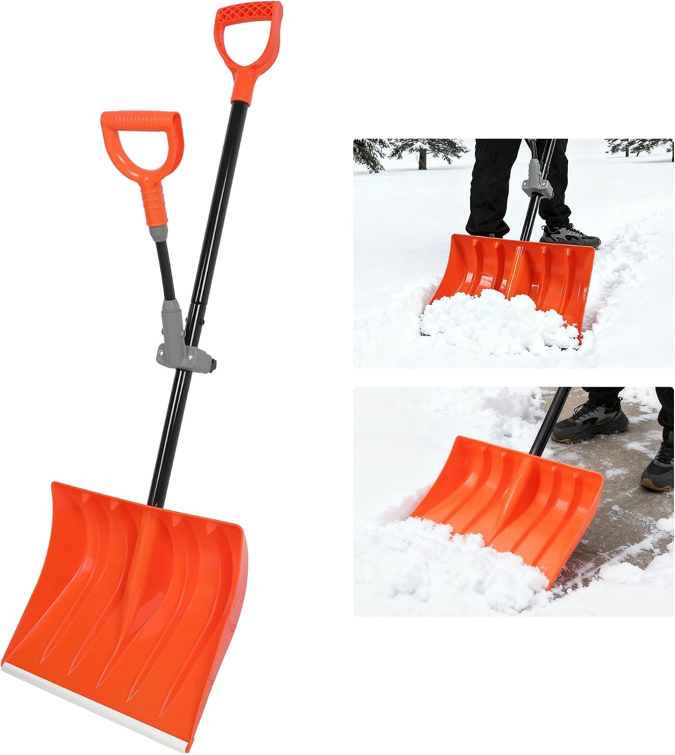 ORIENTOOLS Snow Shovel with Assist Handle, 17-Inch Wide Blade for Snow ...