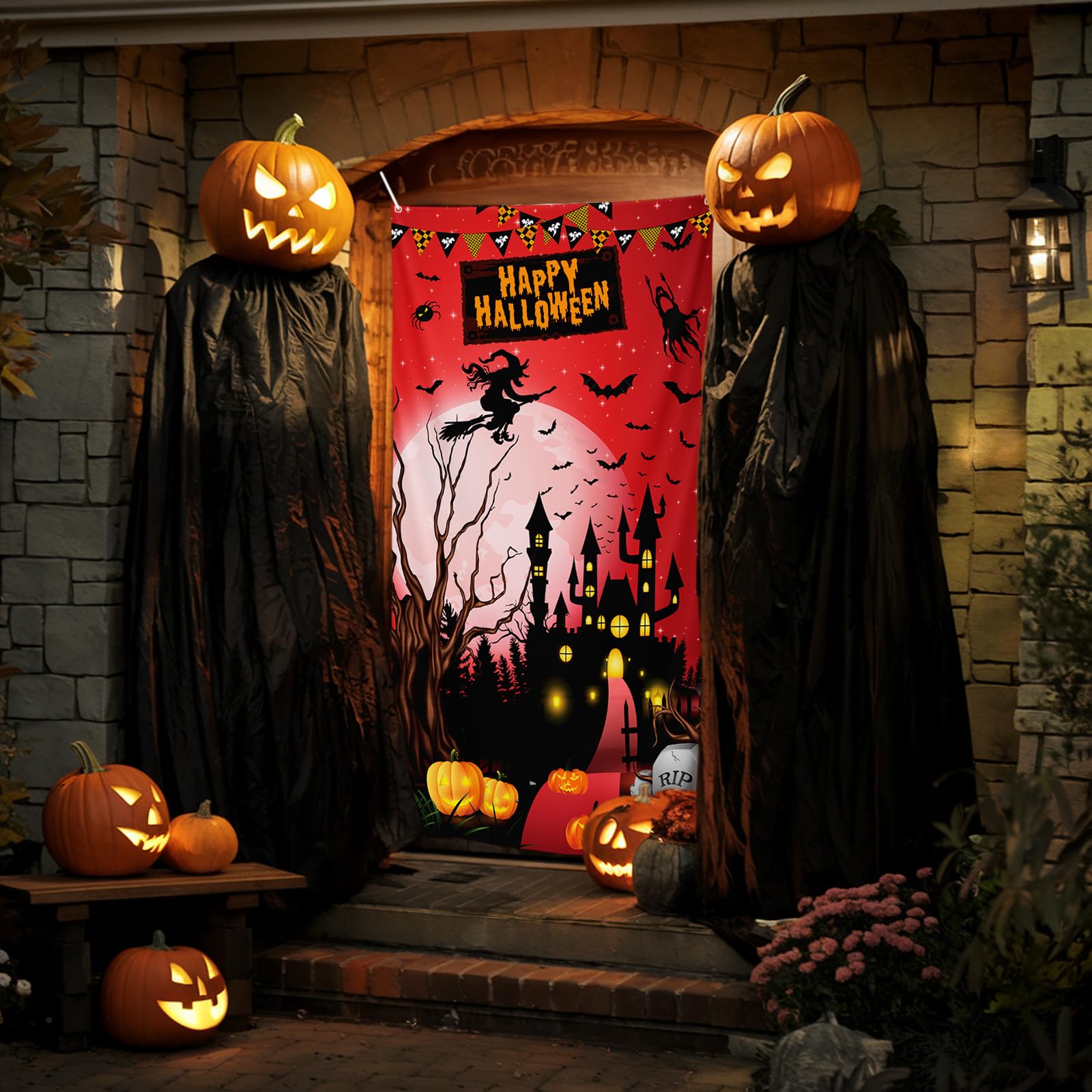 Snapklik.com : Halloween Door Decorations Banner, Halloween Door Cover ...