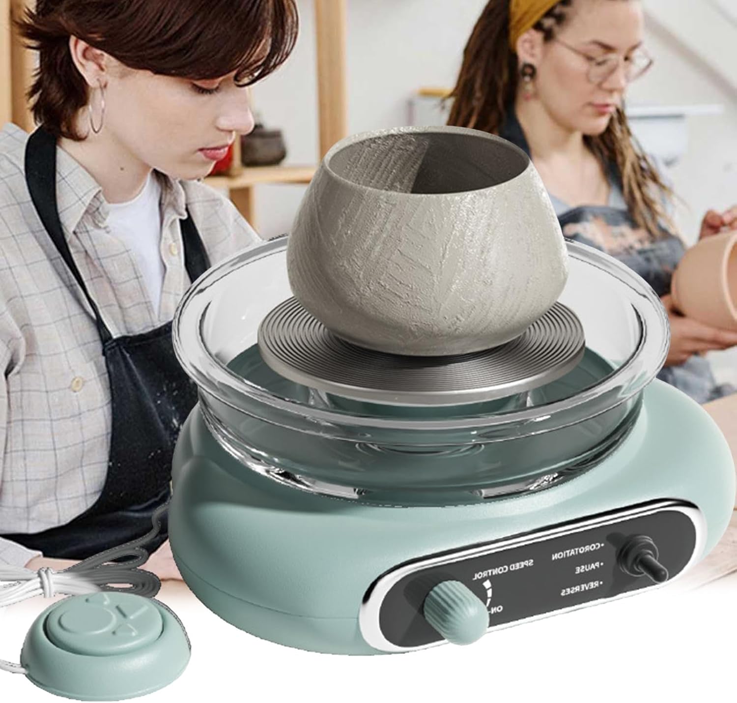 Amazon.com: Ceramic Turntable Machine For Children And Adults, Electric ...