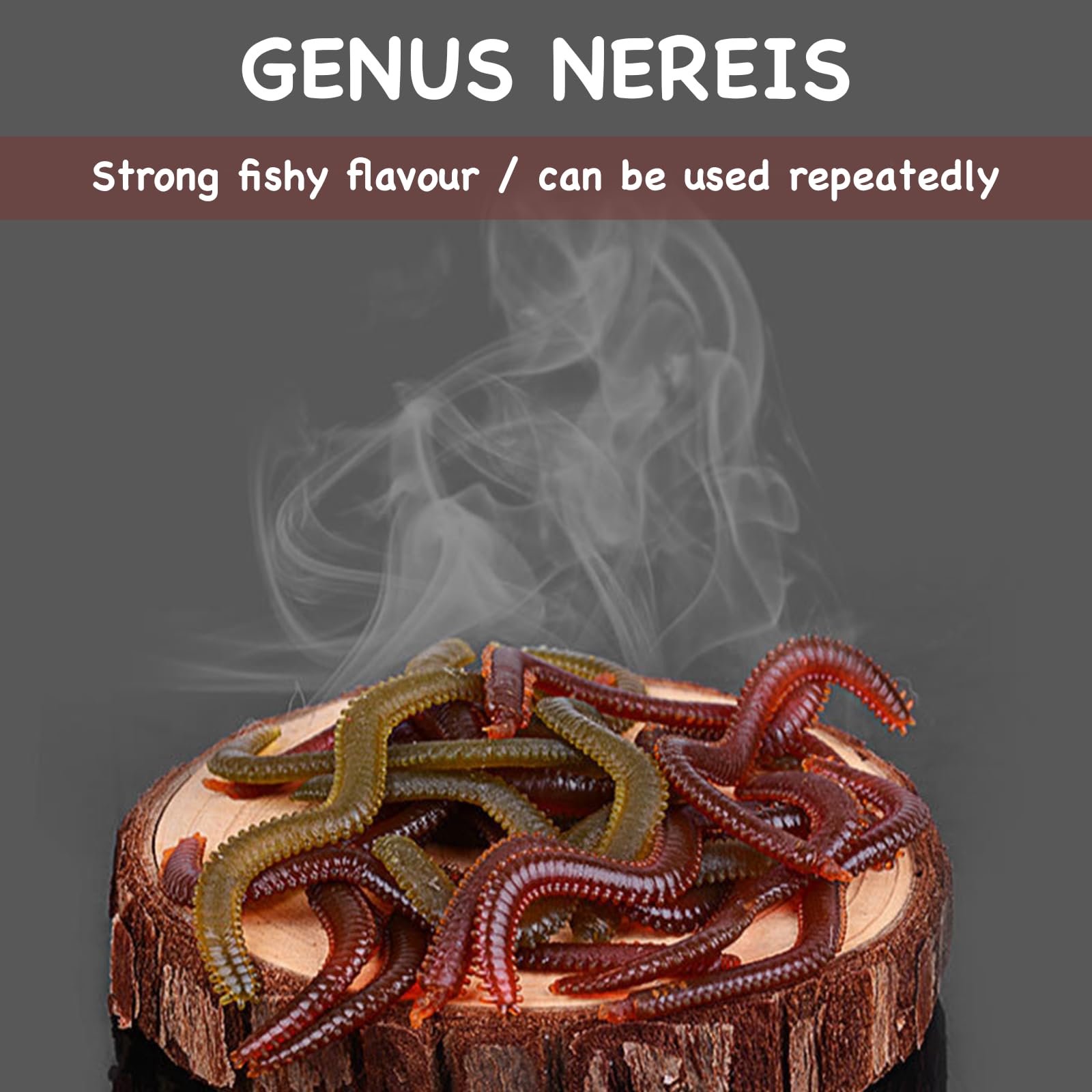 Colaren 50 PCS Plastic Fake Worms, Worms for Sea Fishing Bait Soft ...