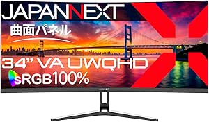Amazon.co.jp: JAPANNEXT 34インチ モニター UWQHD 3440x1440解像度 VA ディスプレイ (HDMI/DisplayPort/スピーカー内蔵/VESA対応 ...